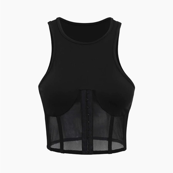 Micas | Tops | Micas Mesh Crop Tank Top Black 53 | Poshmark